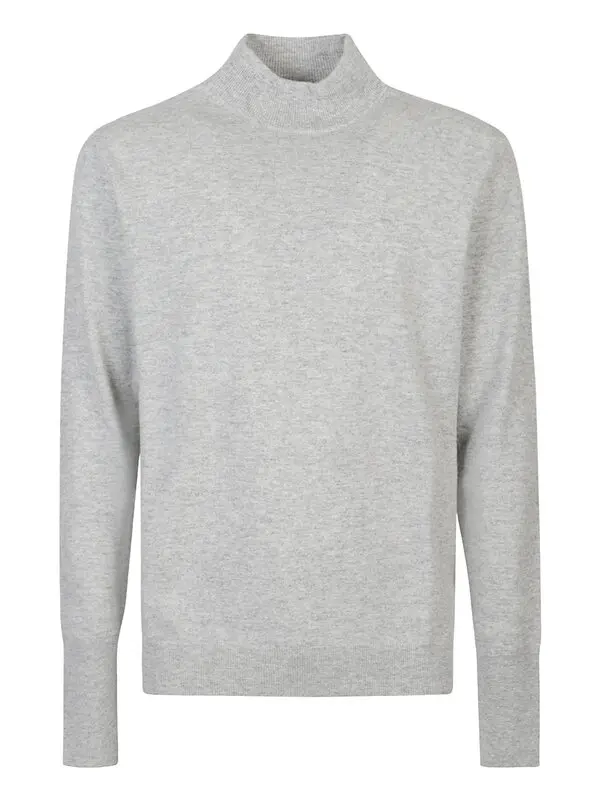 BALLANTYNE Mock-neck Knitted Jumper - Foggrey