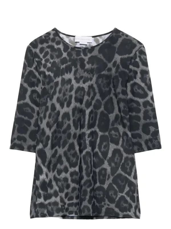 Stella McCartney Leopard Print Short Sleeve T-shirt - Ashgrey