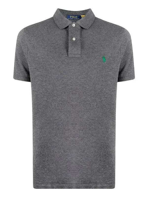 Polo Ralph Lauren Logo Embroidered Polo Shirt - Gray