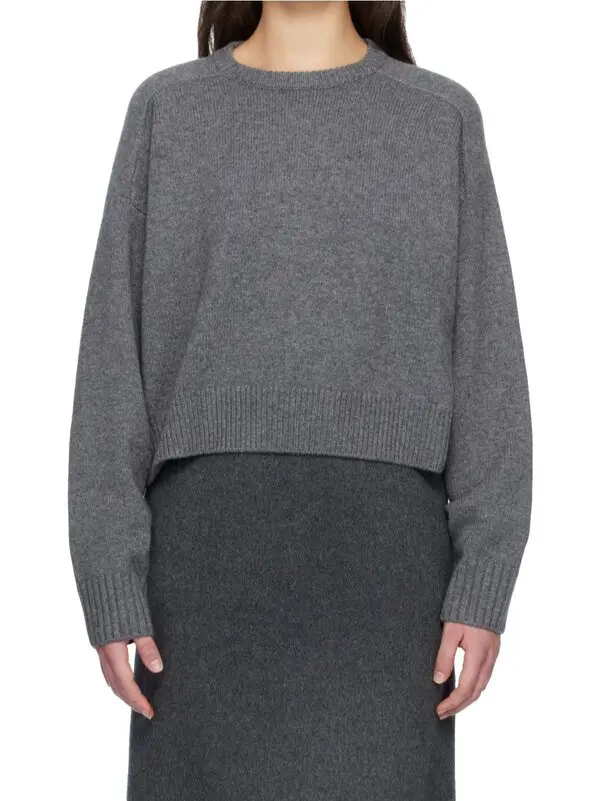 Loulou De Saison Cropped Rib-knit Sweater - Gray