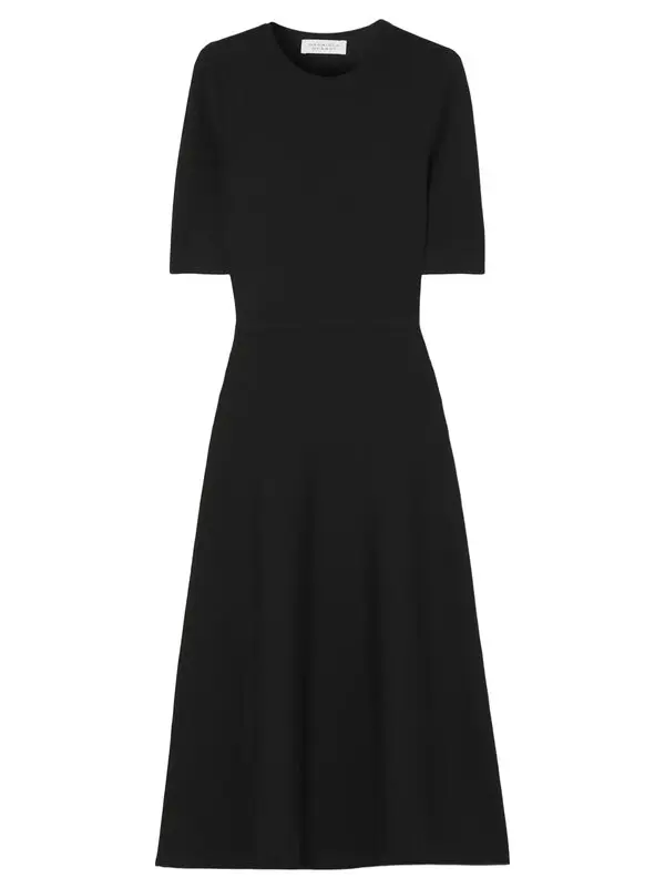 Gabriela Hearst Seymore Wool, Cashmere And Silk-blend Midi Dress - Black