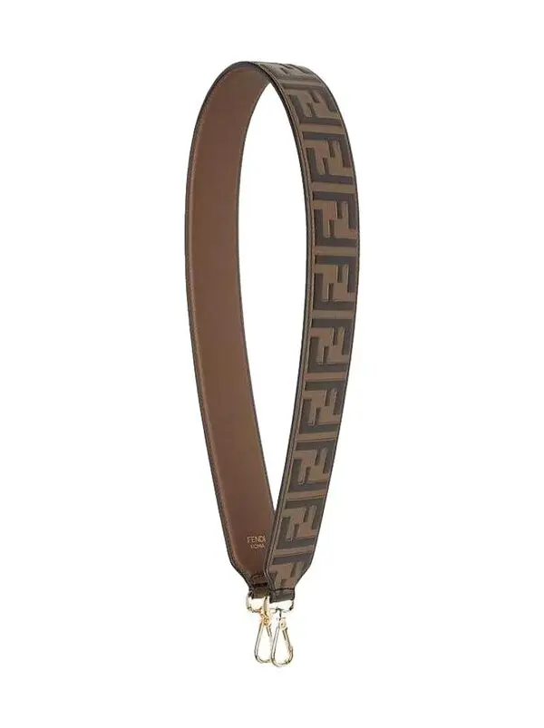 Fendi Leather Shoulder Strap - Brown