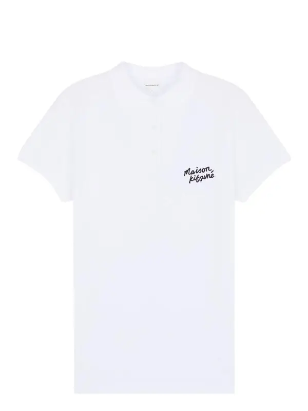 Maison Kitsuné Handwriting Short Sleeve Polo Shirt - White
