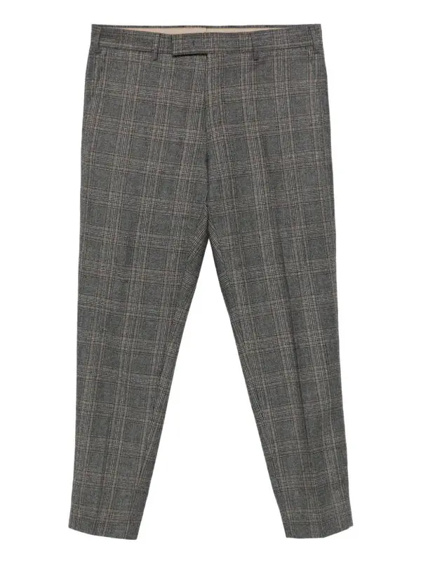 PT TORINO Tailored Checked Trousers - Black