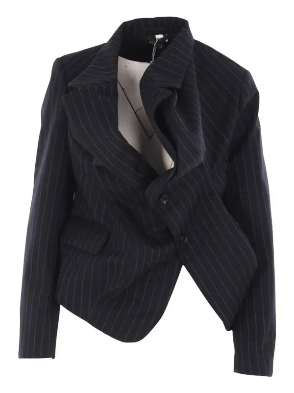 Comme Des Garçons Asymmetrical Striped Blazer - Black