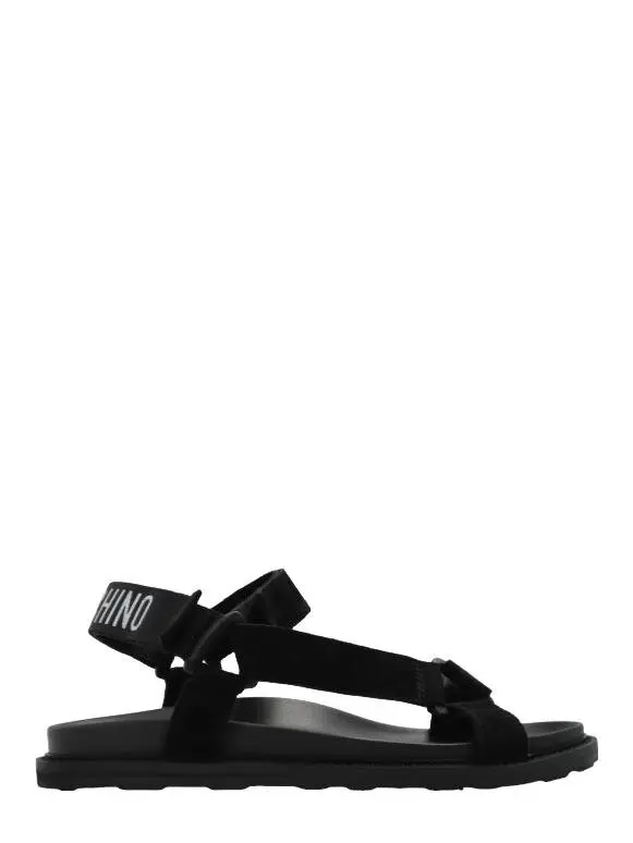 Moschino Jacquard Touch-strap Fastened Sandals - Black