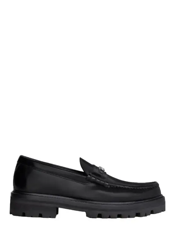 Celine Margaret Chunky Triomphe Loafer In Polished Bull - Black