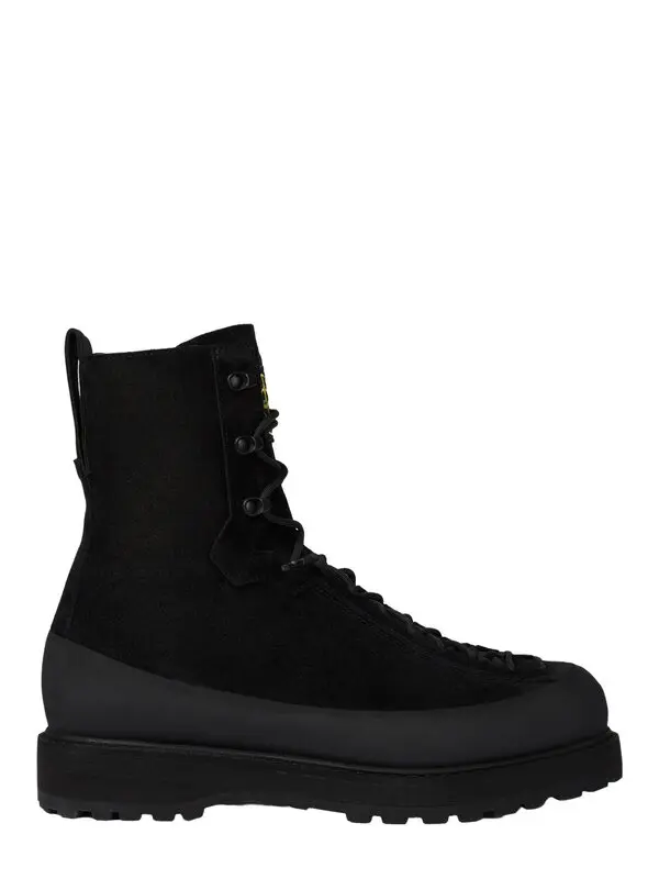 Stone Island Lace-up Rubber-sole Hiking Boots - Black