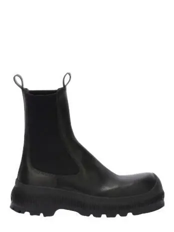JIL SANDER Chelsea Boots With Elastic Sides And Lug Sole - Black