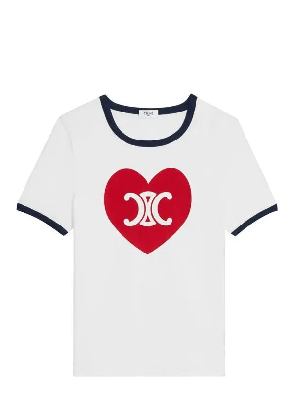 Celine Heart Triomphe Cotton Jersey T-shirt - No