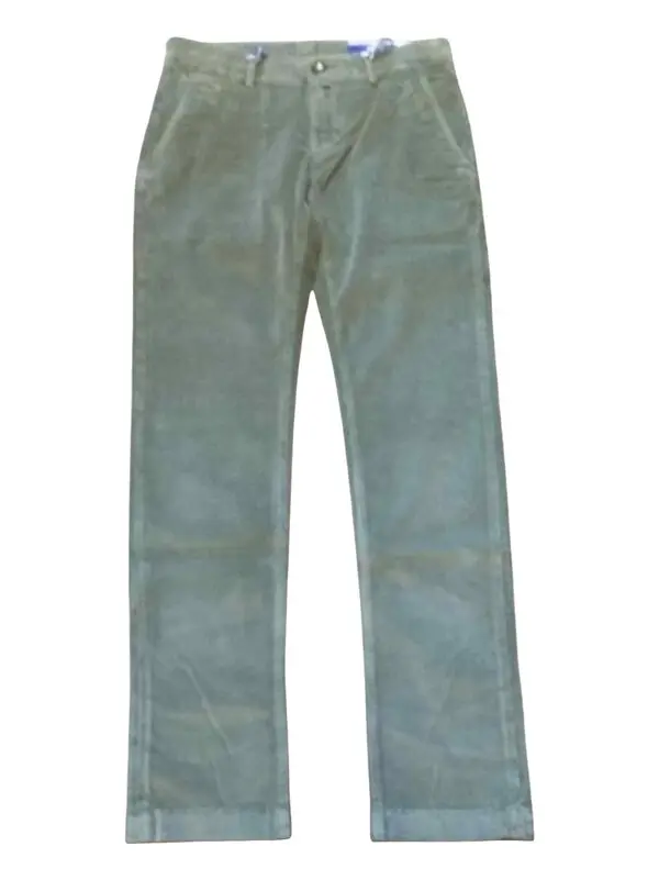 Jacob Cohen Slim Tailored Trousers With Pleats And Adjustable Straps - Lodengreen