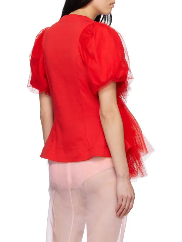 Simone Rocha Puff-sleeve T-shirt - Red