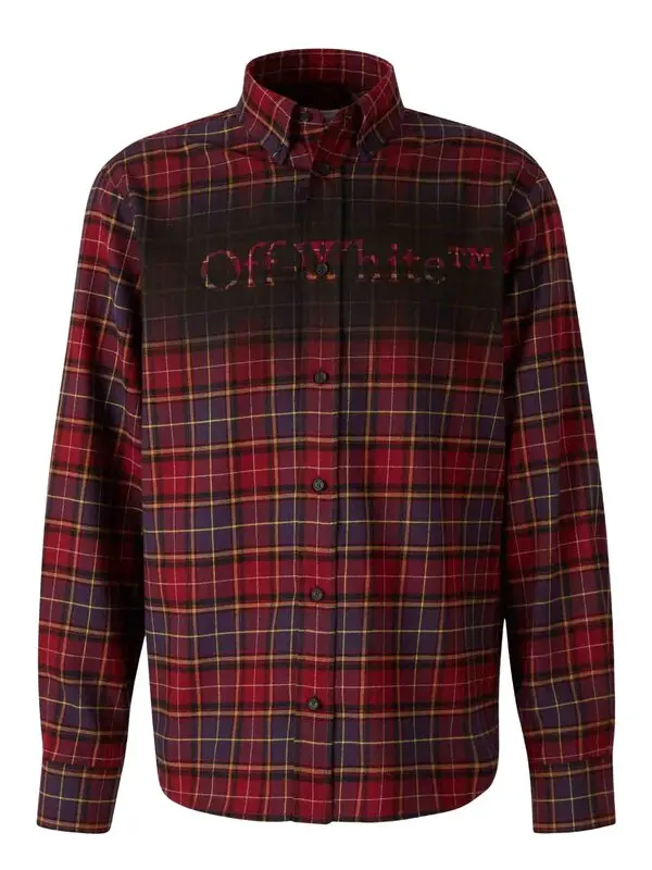 Off-White Plaid Shirt Jacket - Black