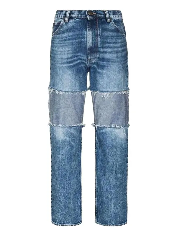 MAISON MARGIELA Paneled Straight Leg Jeans - Blue