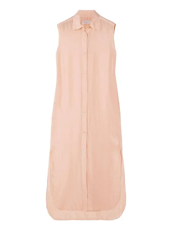 Dries Van Noten Sleeveless Collared Shirt Dress - Pale Pink