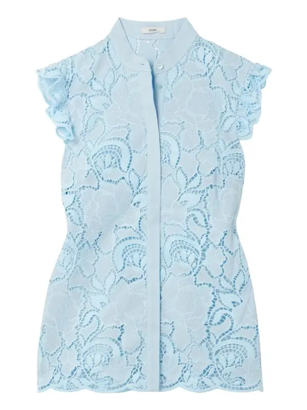 Erdem Madeira Embroidered Shirt - Light Blue