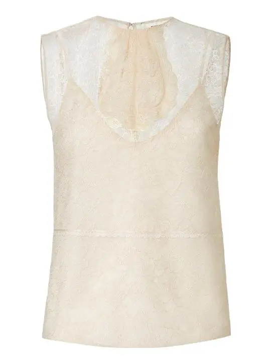 Fendi Lace Sleeveless Top - White