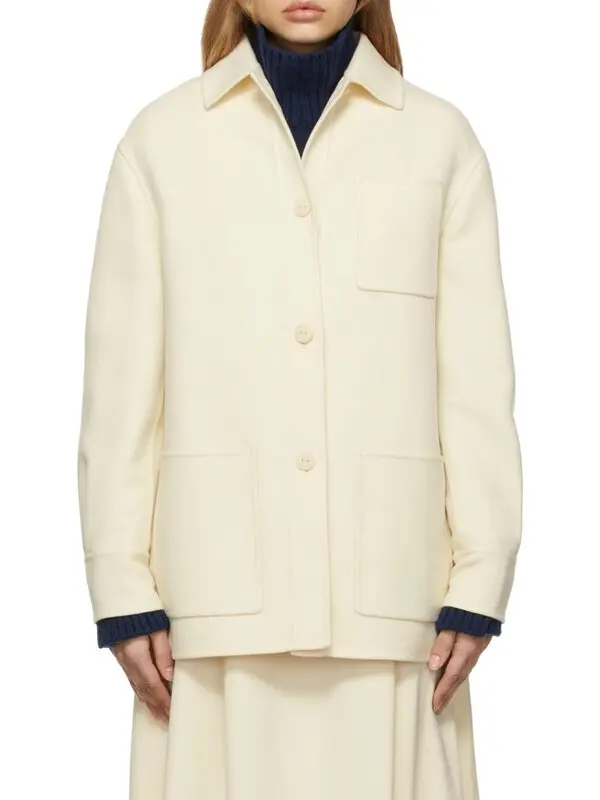 Loro Piana Cream Logo Shirt Jacket - White