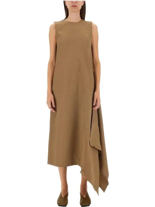 UMA WANG Sleeveless Midi Dress - Brown