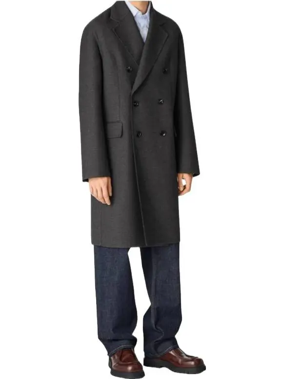 Bottega Veneta Double Breasted Wool Coat - Mixed-color Anthracite