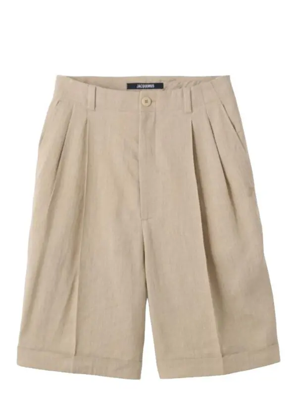Jacquemus Pleated Knee-length Shorts - Light Brown