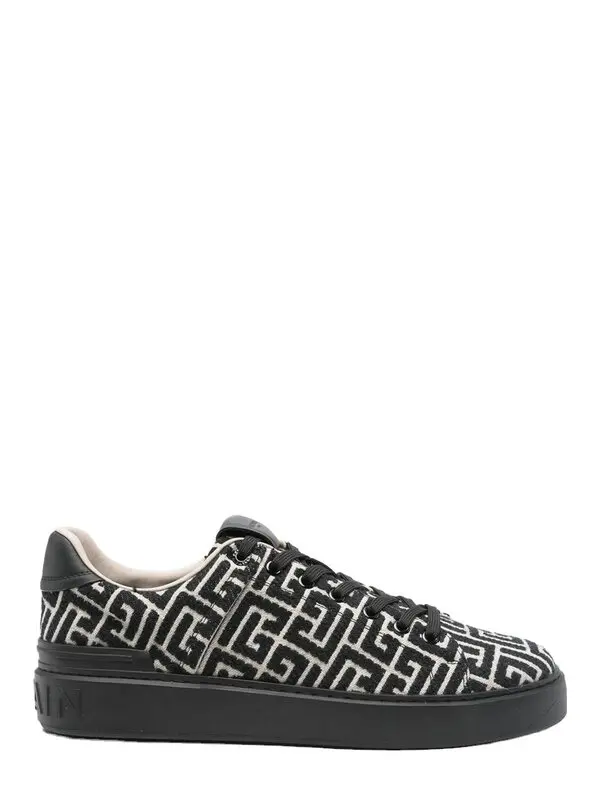 Balmain B-court Monogram Sneakers - Black