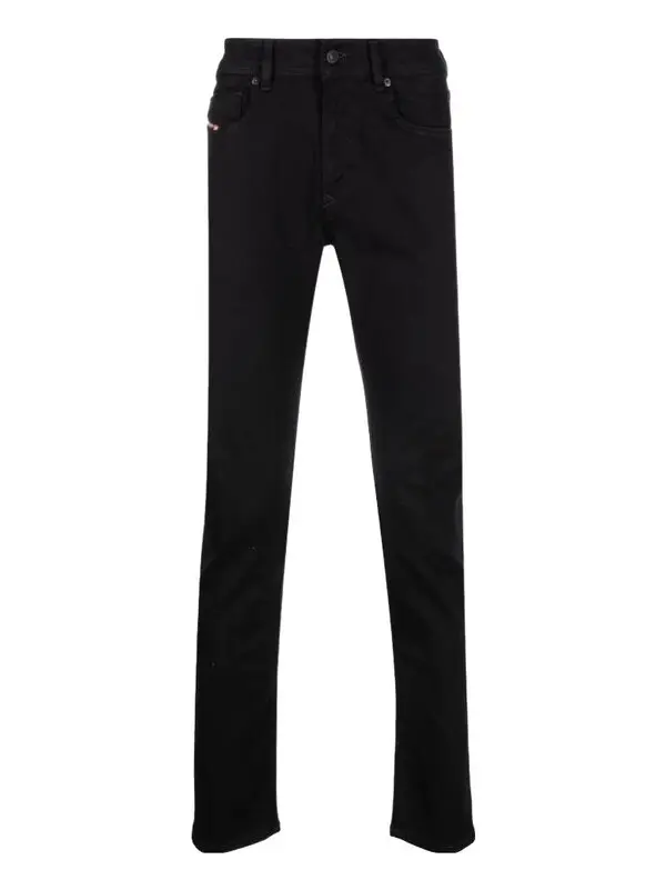 DIESEL® Sleenker Logo Patch Slim-fit Jeans - Black
