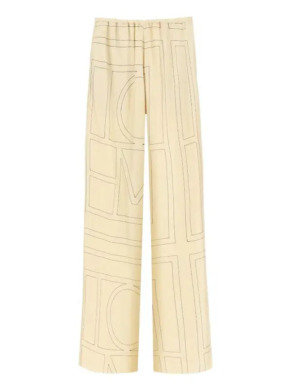 TOTEME Monogram Detailed Straight-leg Pants - Nude