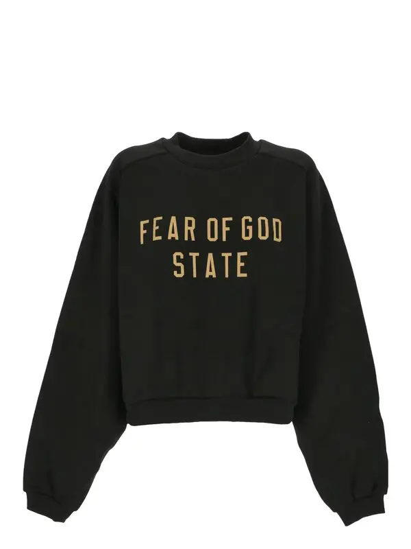 Fear Of God Round Neck Printed Jersey Sweater - Black