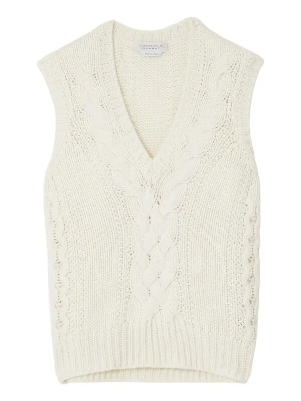 Gabriela Hearst Cable Knit Vest - Ivory