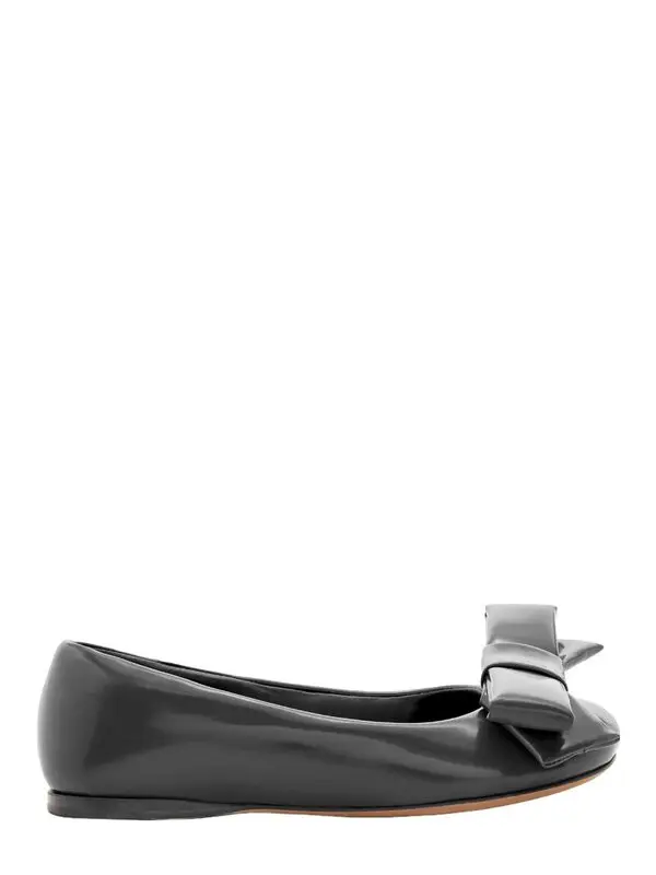 Loewe Puffy Ballerina Flats With Padded Bow Detailing - Black