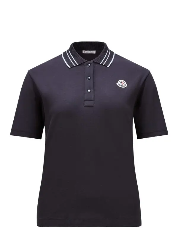 Moncler Logo Patch Short-sleeve Polo - Midnight Blue