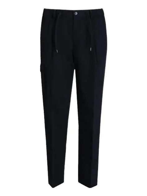 Herno Tailored Trousers With Drawstring Waist And Cargo Pockets - Black