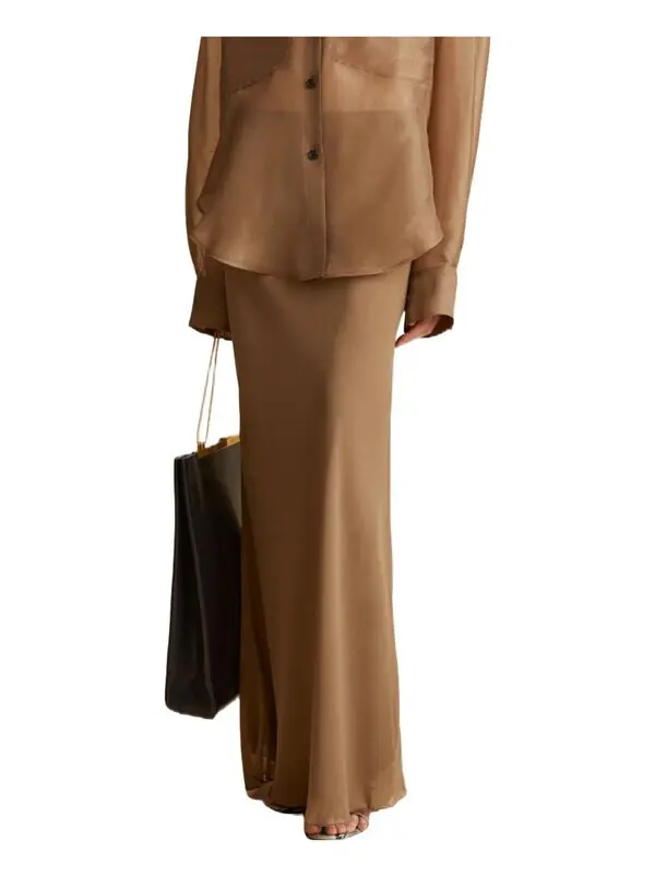 Khaite The Mauva Low-rise Maxi Skirt - Brown