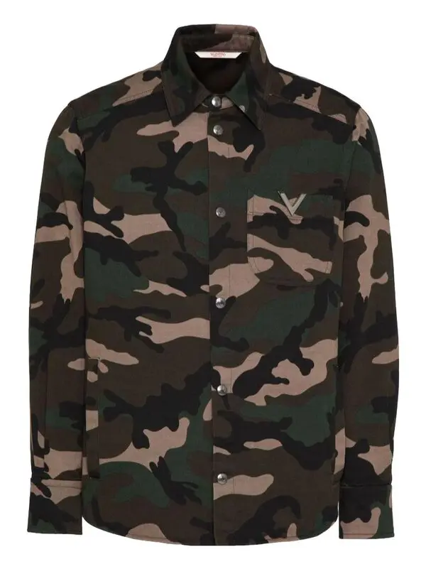 Valentino Garavani Camouflage-patterned Jacket - Black
