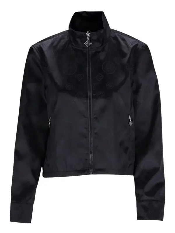 Casablanca Logo-pattern Zipped Bomber Jacket - Black