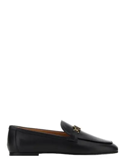 TOD'S Logo Plaque Slip-on Loafers - Black
