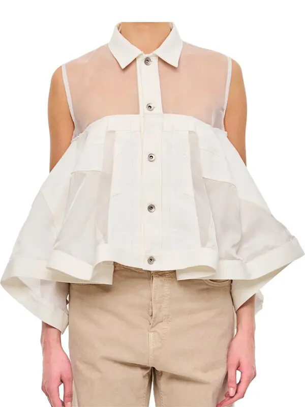 Sacai Denim Mix Shirt - White