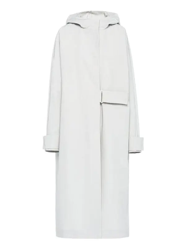 Prada Tech Poplin Hooded Coat - White