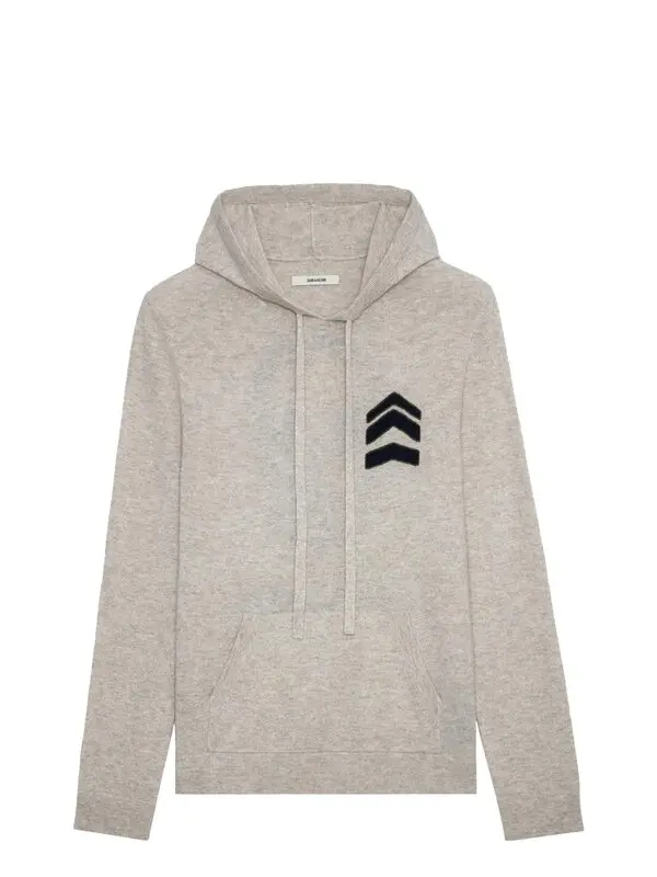 Zadig&Voltaire Cashmere Hoodie With Embroidered Motif - Gray