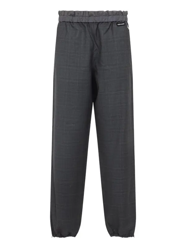 Miu Miu Prince Of Wales Checked Joggers - Slate Grey