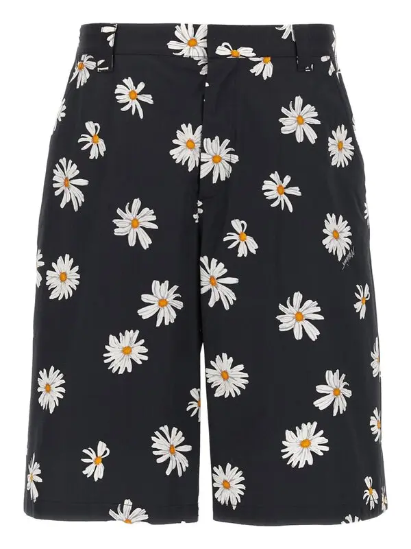 Moschino Floral Print Knee Length Shorts - Black