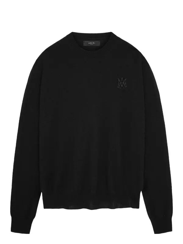 Amiri Logo-embroidered Cashmere Sweater - Black