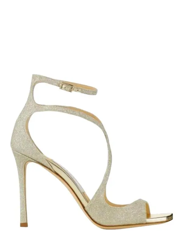JIMMY CHOO Azia Sequined Ankle-strapped Sandals - White
