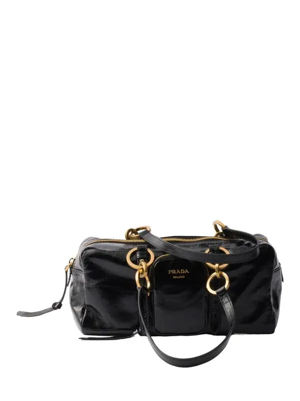 Prada Trunk Zipped Handbag - Black