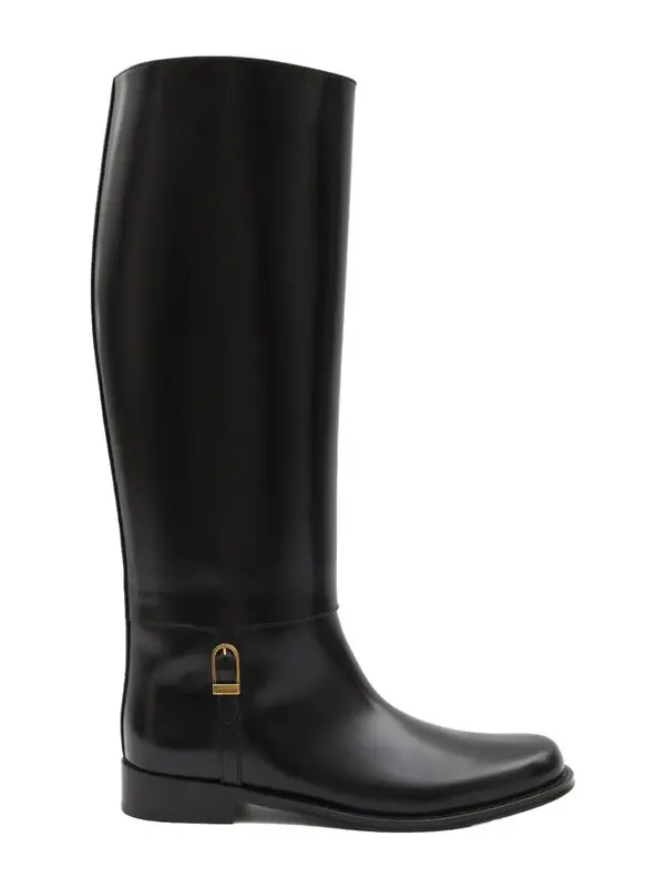 Saint Laurent Julia Logo Engraved Boots - Black