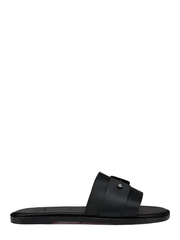 CHRISTIAN LOUBOUTIN Chambelimuly Leather Flat Sandals - Black