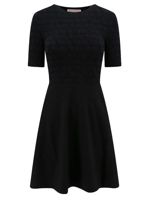 Valentino Garavani Toile Iconographe Motif Midi Dress - Black