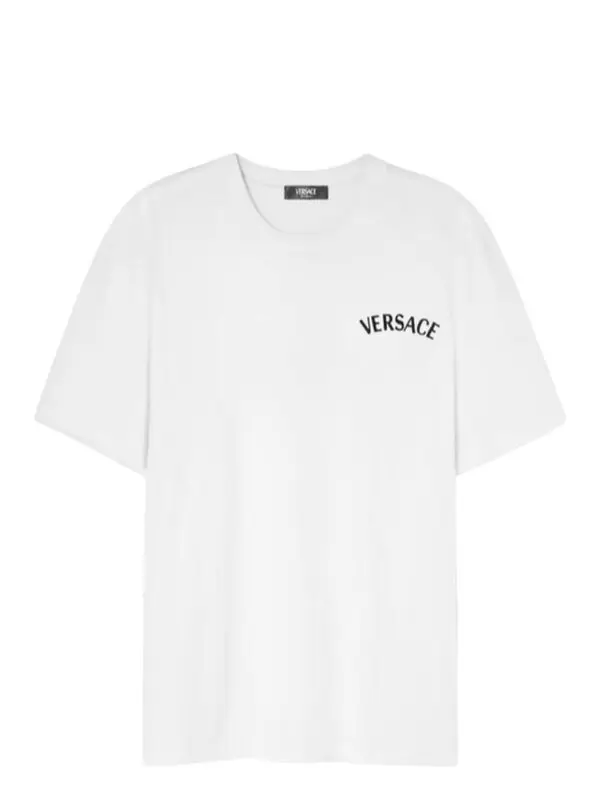 Versace Logo-embroidered Crewneck T-shirt - White