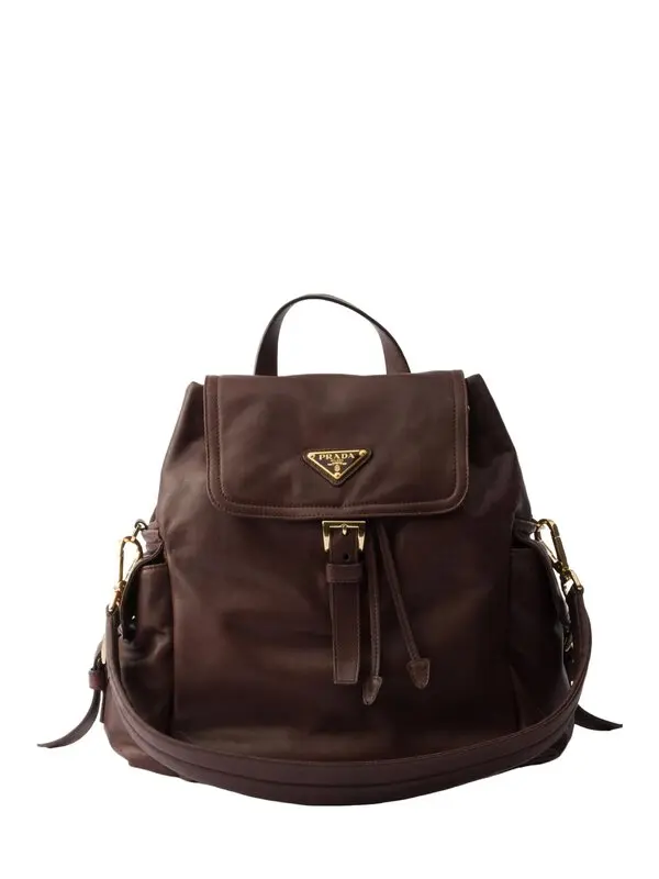 Prada Medium Backpack With Detachable Strap - Ochre